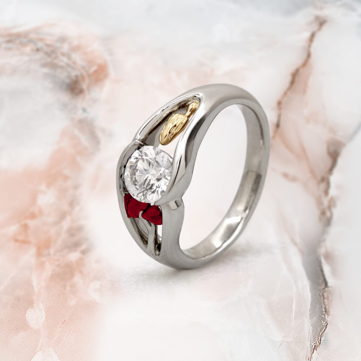 Mushroom Lover Custom Engagement Ring