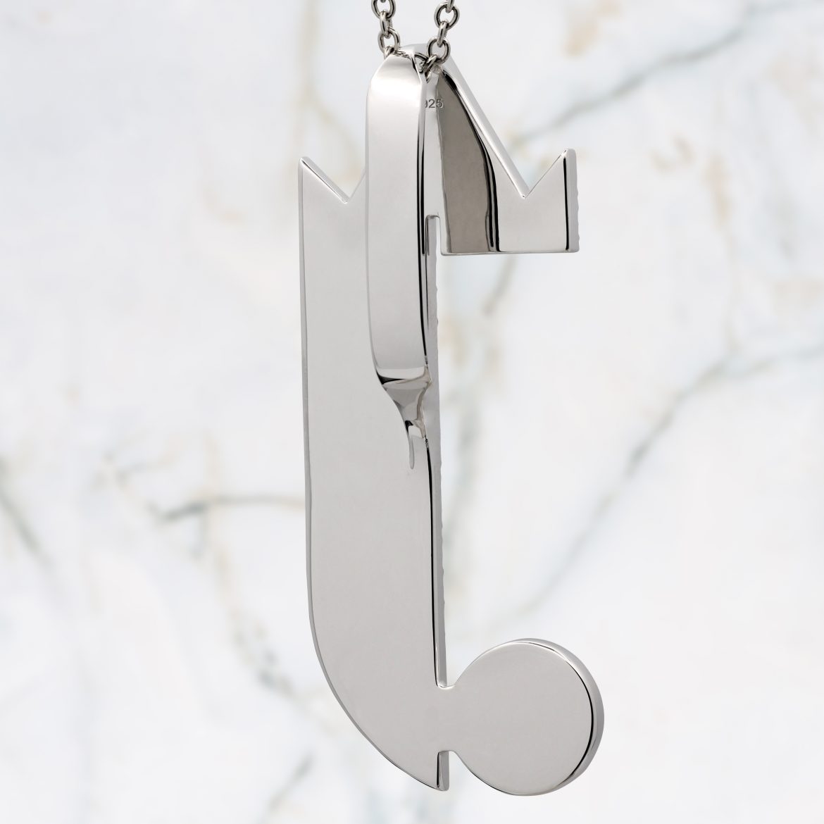 Dimond Set Letter J Pendant » JewelryThis - Custom Jewelry
