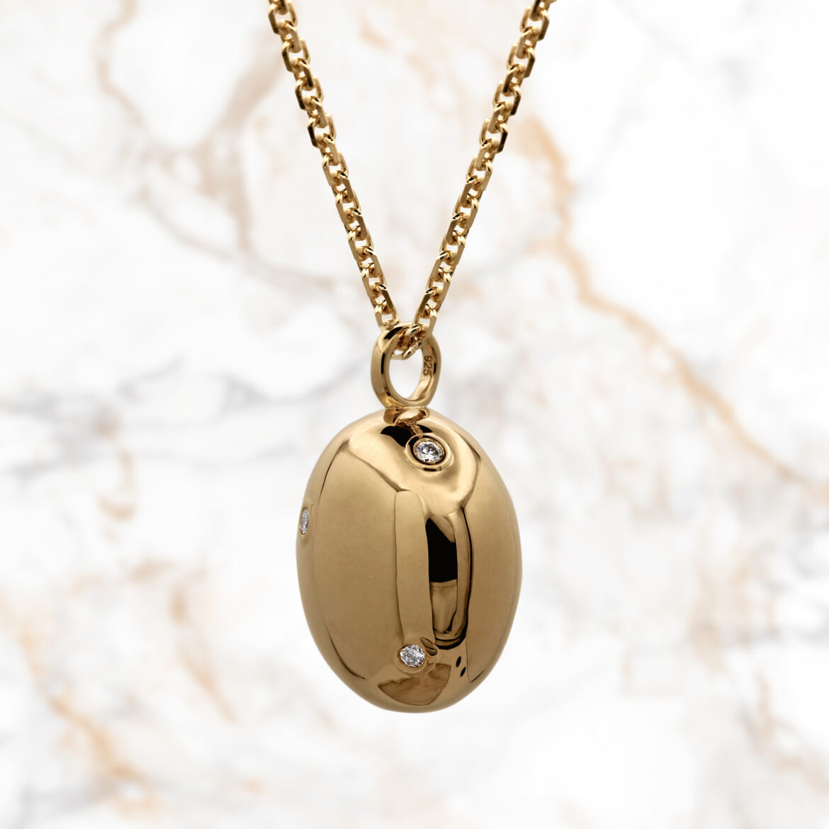 Gold Plated Silver Spherical Pendant » JewelryThis - Custom Jewelry