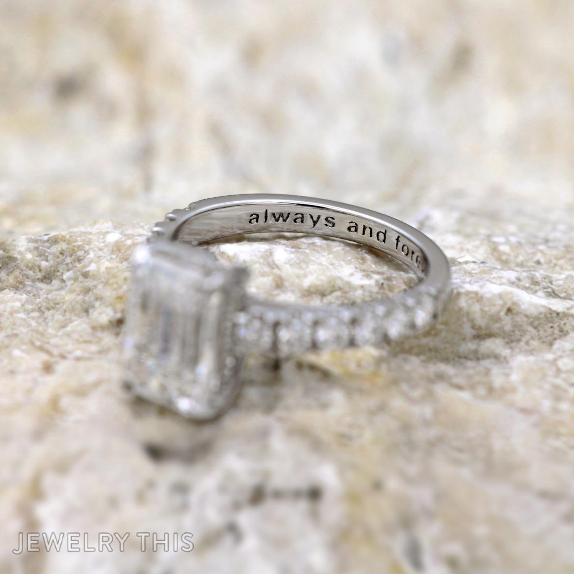 Elegant Emerald Cut Engagement Ring » JewelryThis - Custom Jewelry