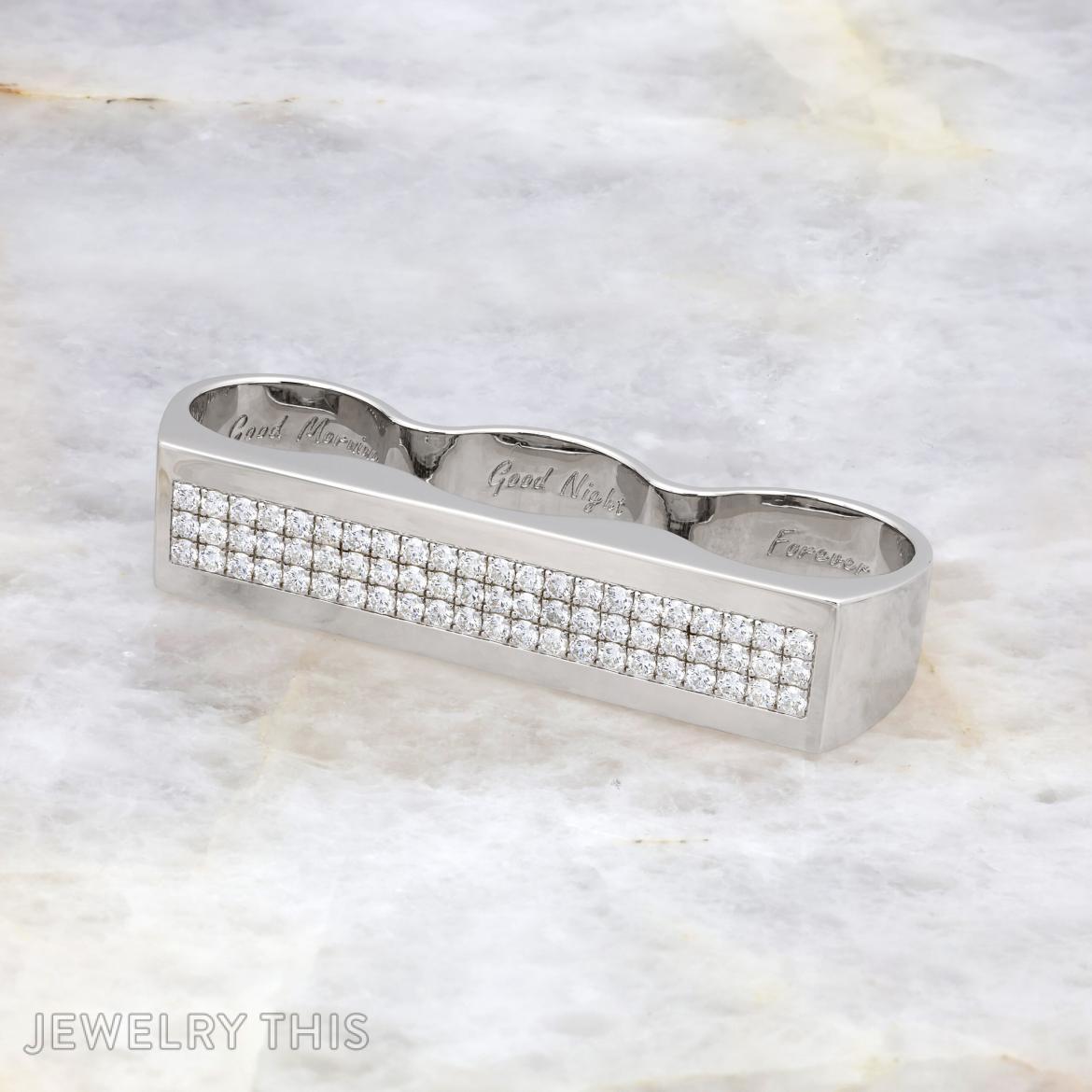 Three Finger Ring Set With Diamonds » JewelryThis - Custom Jewelry