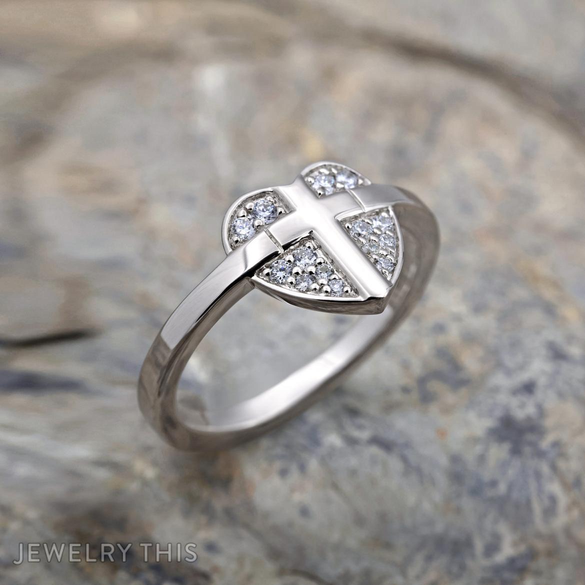 Heart & Cross Ring » JewelryThis - Custom Jewelry