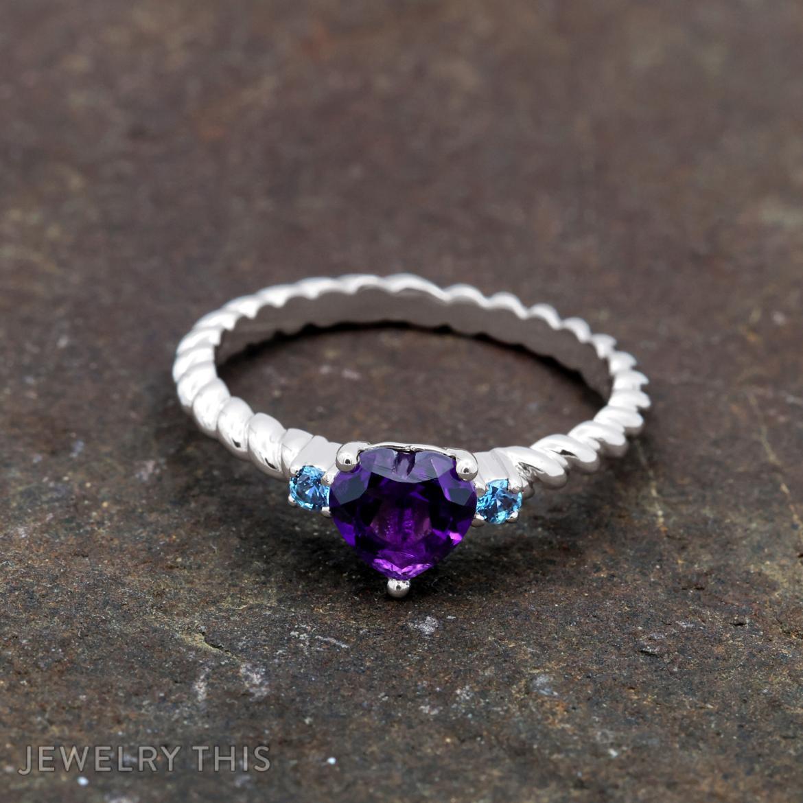Three Stone Heart Ring » JewelryThis - Custom Jewelry
