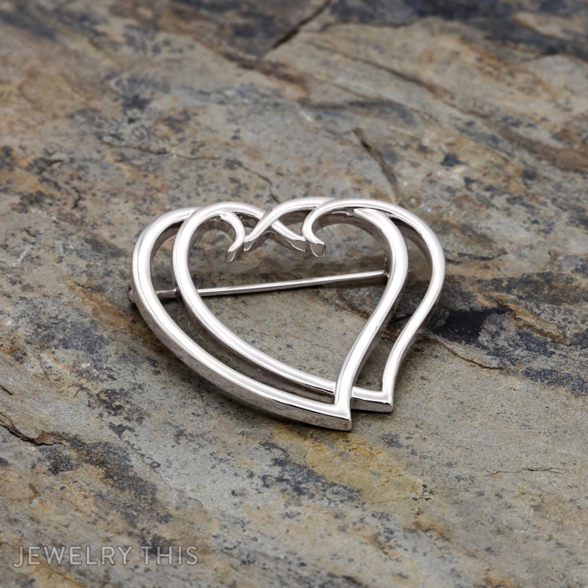 Double Heart Pin » JewelryThis - Custom Jewelry