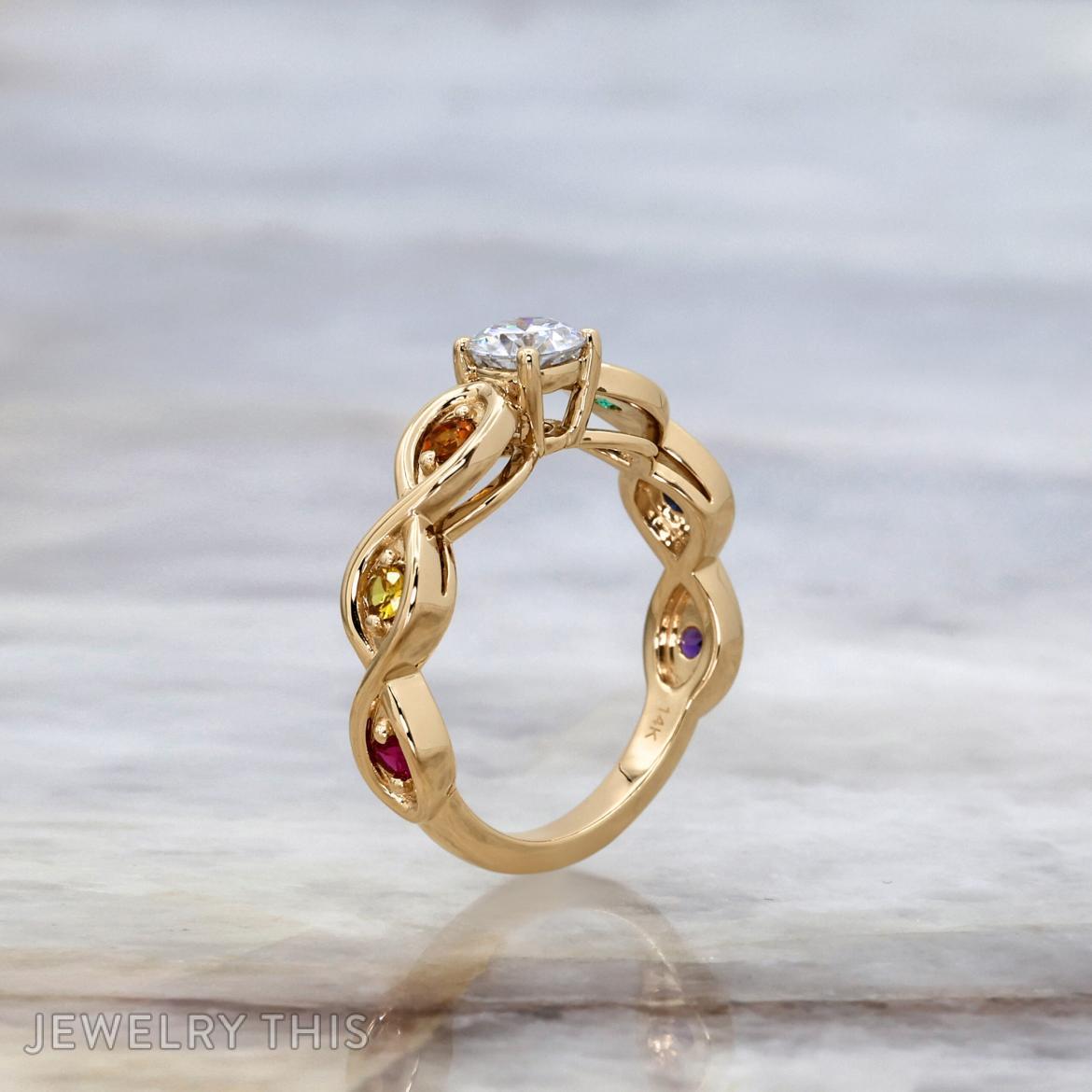 Gold Infinity Engagement Ring With Birthstones » JewelryThis - Custom Jewelry